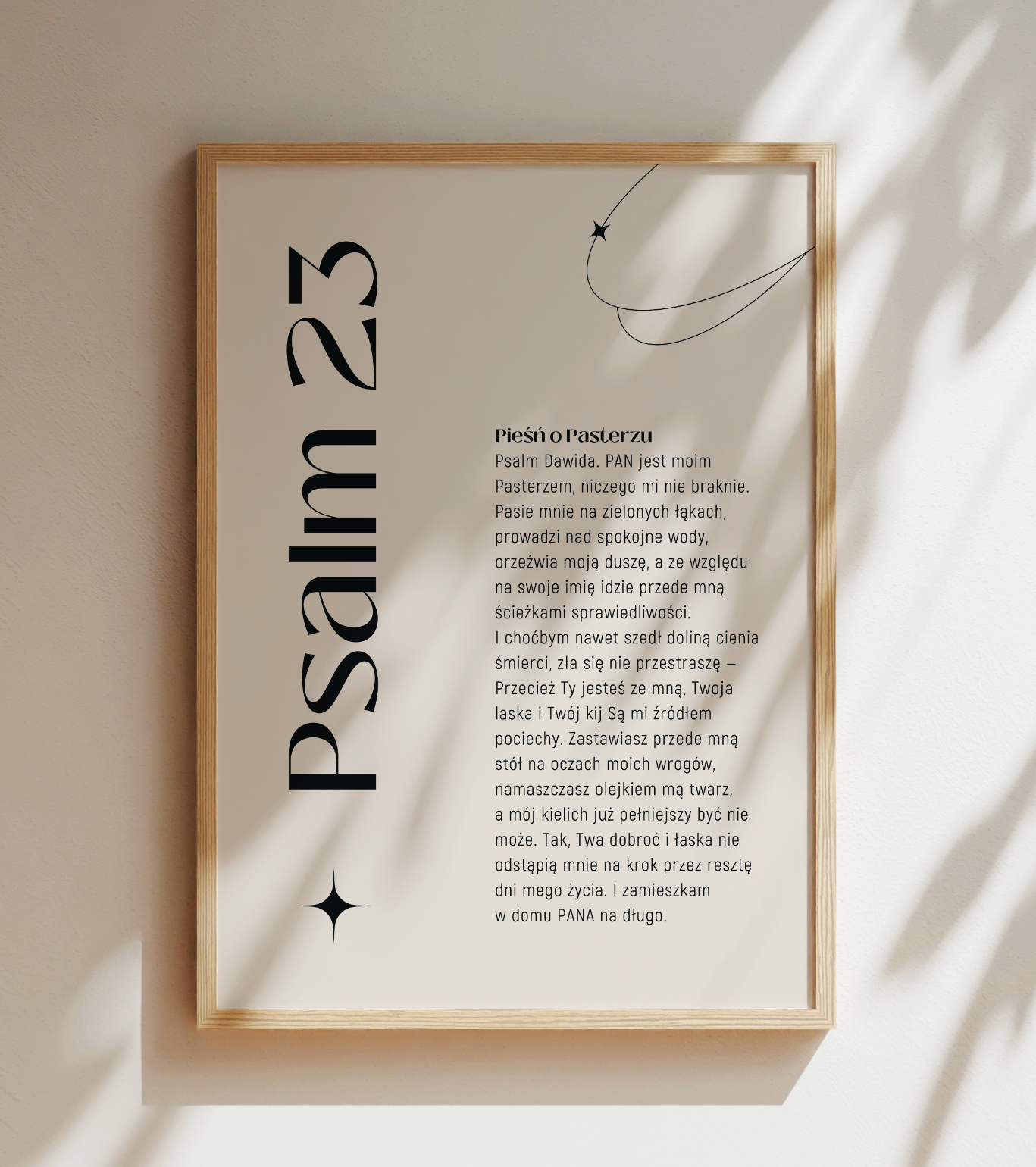 Plakat - A4 - Psalm 23 - tekst - Szaron