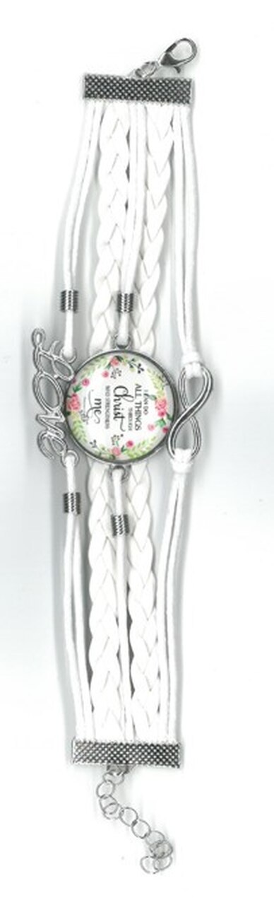 Bransoletka rzemyk - I can dol - biała - Szaron