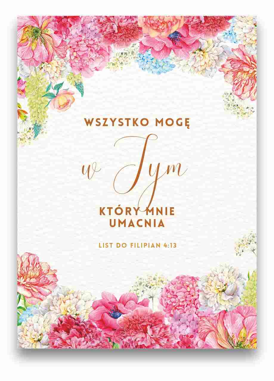 Karnet - Wszystko mogę - kwiaty - Szaron
